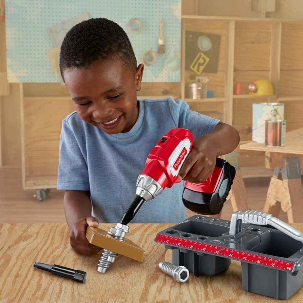 Fisher-Price Drillin' Action Tool Playset, Kids Toys for Ages 2-6 Year ...
