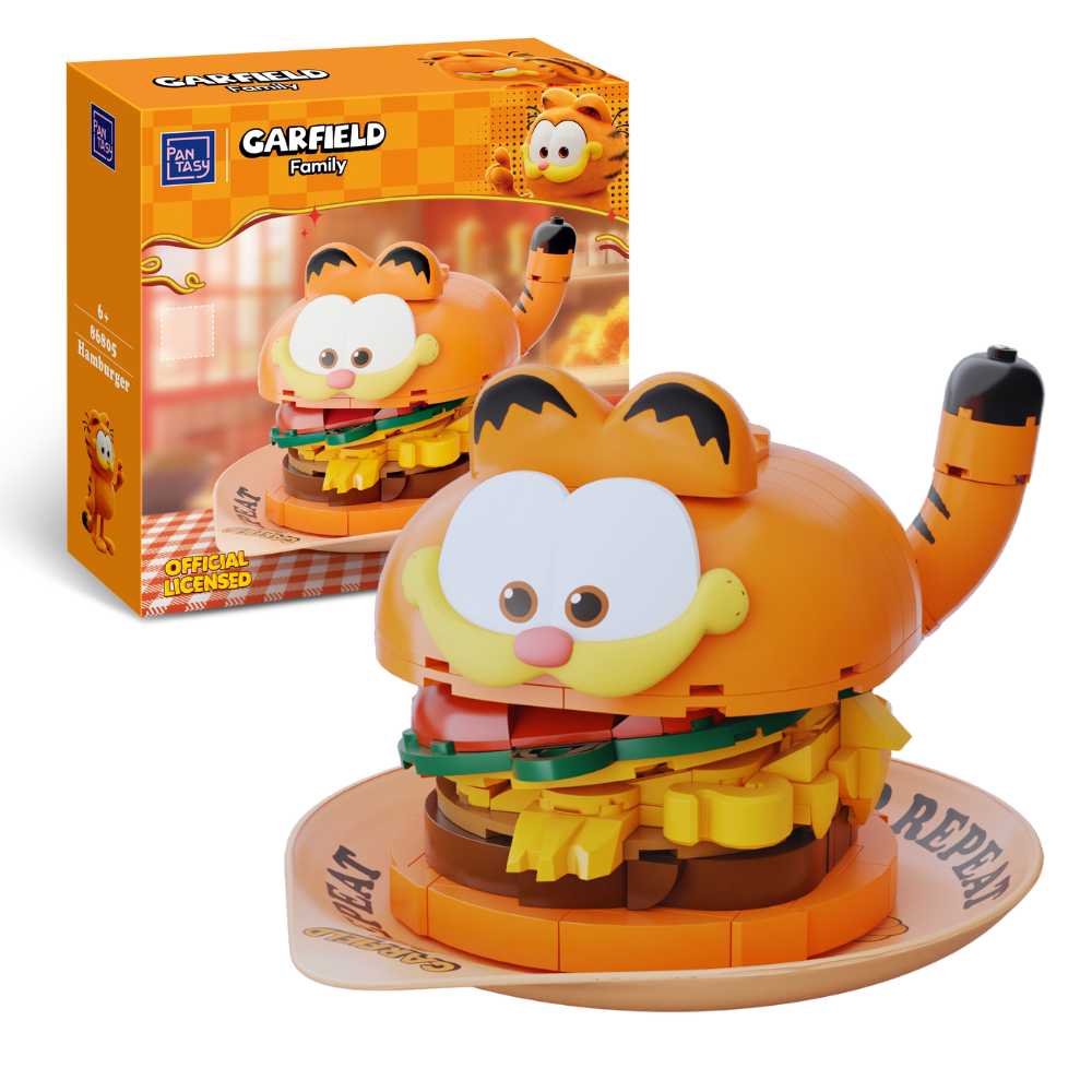 Pantasy x Garfield Foodie Series Hamburger Collectible Building Blocks ...