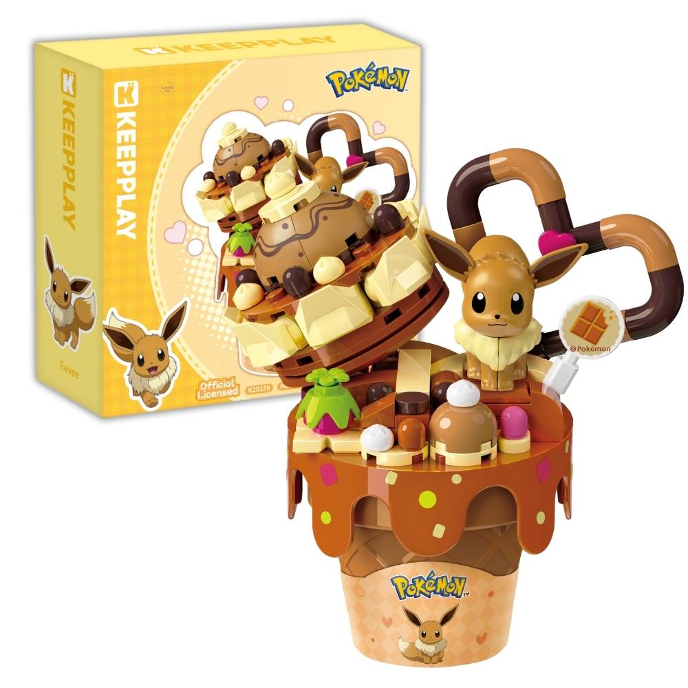 Keepplay Pokemon Ice Cream Cone Series Eevee Cone Building Blocks ...