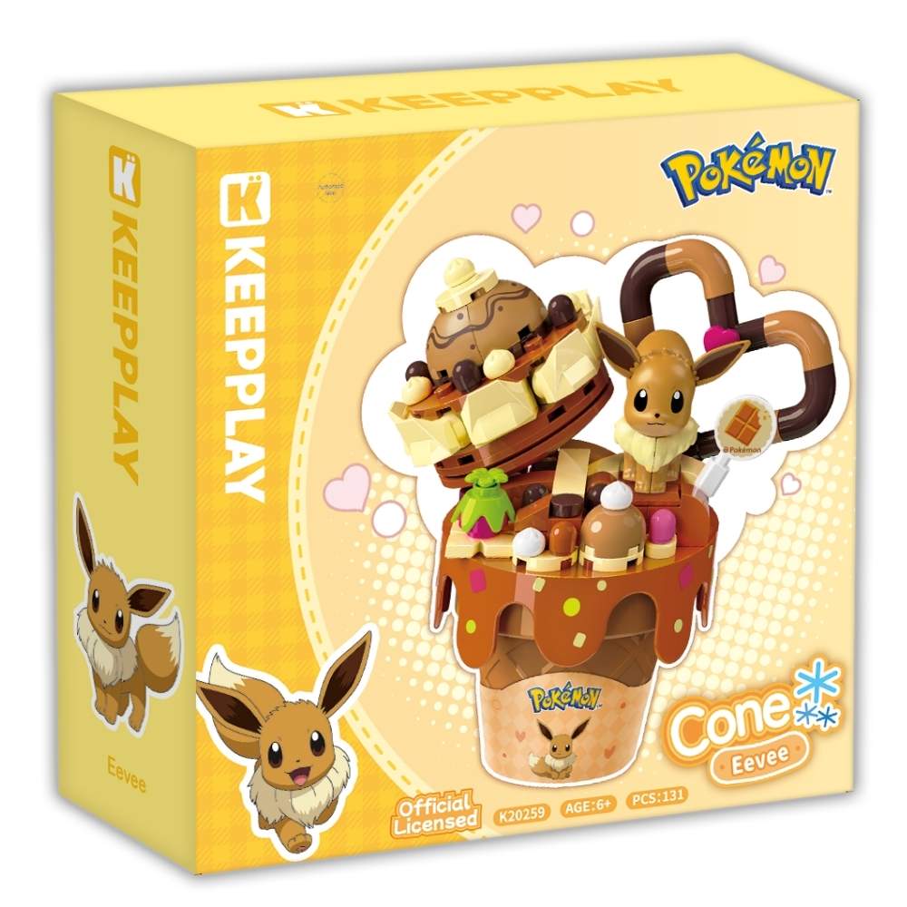 Keepplay Pokemon Ice Cream Cone Series Eevee Cone Building Blocks ...